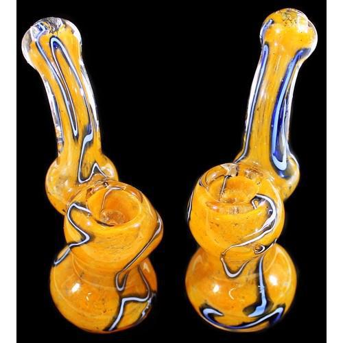 Bubbler Glass 3" Lightning Strip Frit| Bucks Tobaccoria Inc