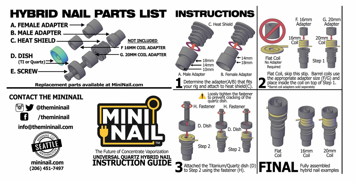 MiniNail Quartz Hybrid Universal Nail| Bucks Tobaccoria Inc